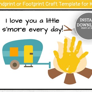 Handprint Gift, I Love You a Little S'more Every Day, Camper Camping ...