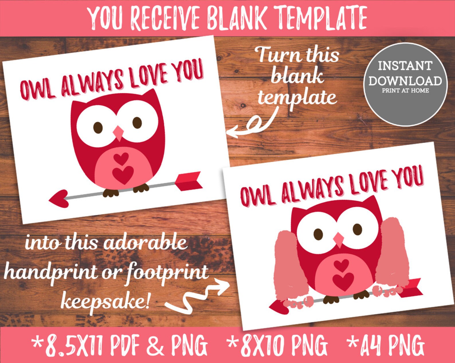 Owl Always Love You Valentines Handprint Craft Printable - Etsy