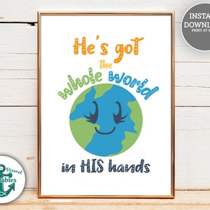 He's Got the Whole World in His Hands Printable Christian Kids Signs ...