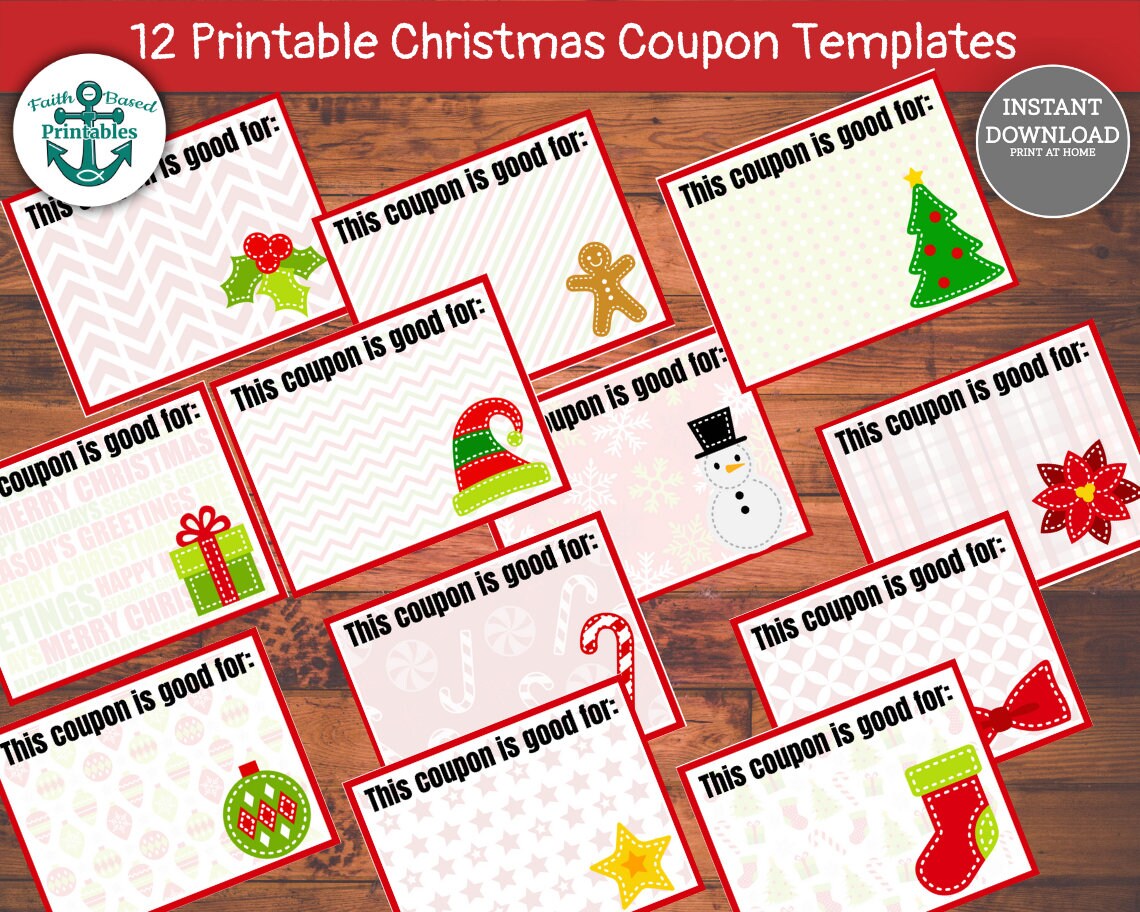 Printable Coupon Book Template Christmas Coupon Book Blank | Etsy