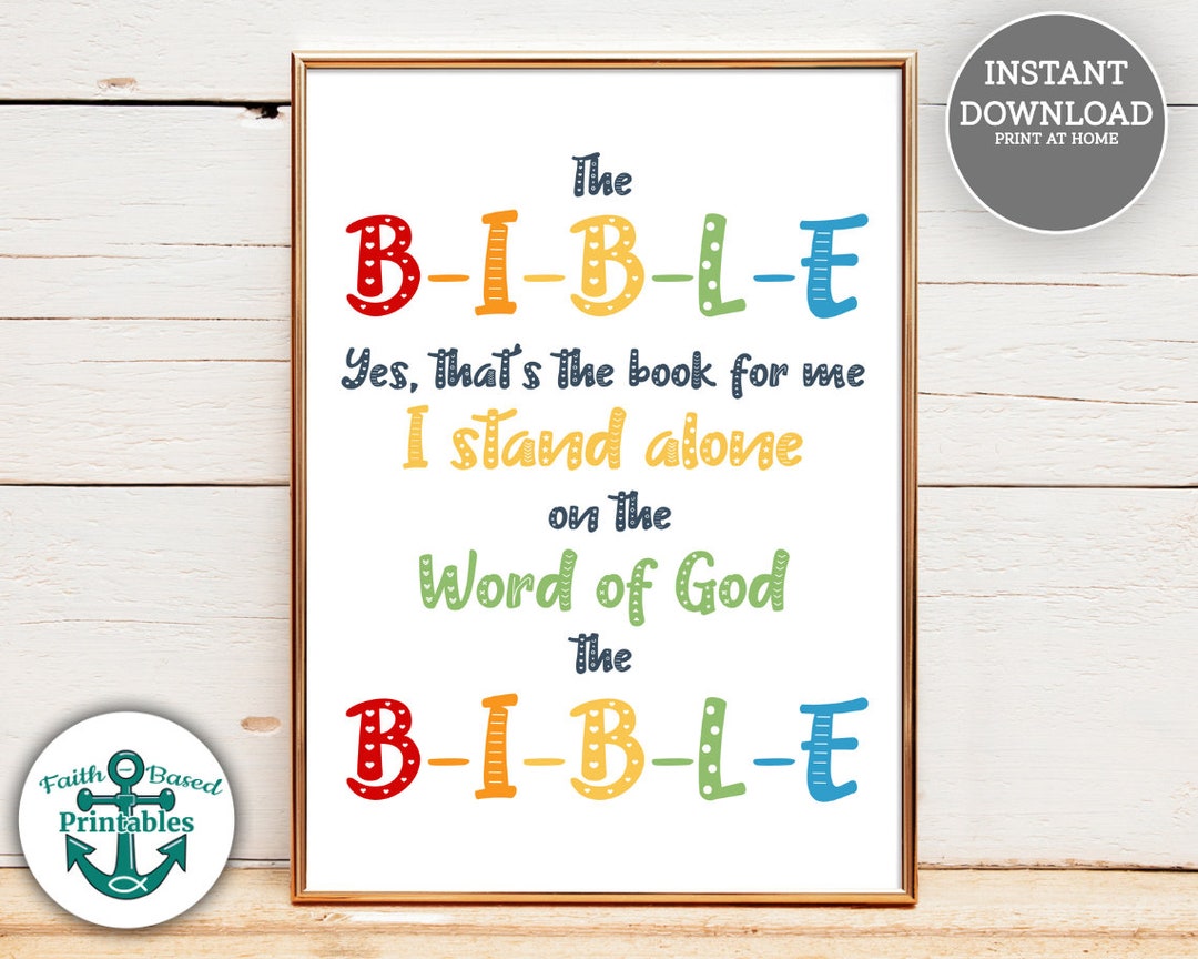 Christian Kids Signs the BIBLE Yes That's the Book for Me Printable ...