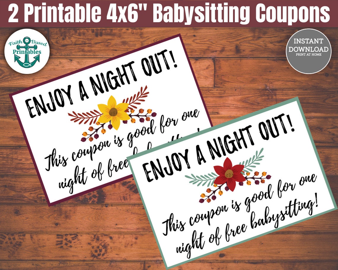 Babysitting Coupon Download Baby Sitting Coupon Printable Coupon Book ...