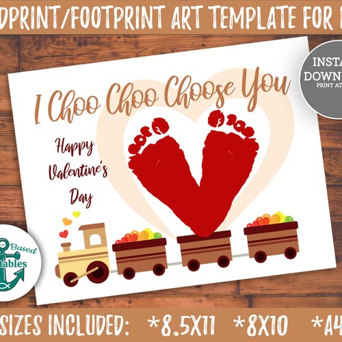 I Love You Valentines Day Handprint Art Template Printable - Etsy