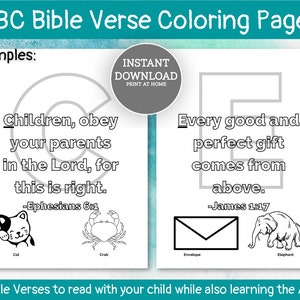 ABC Scripture Coloring Pages Printable Bible Coloring Pages for Kids ...
