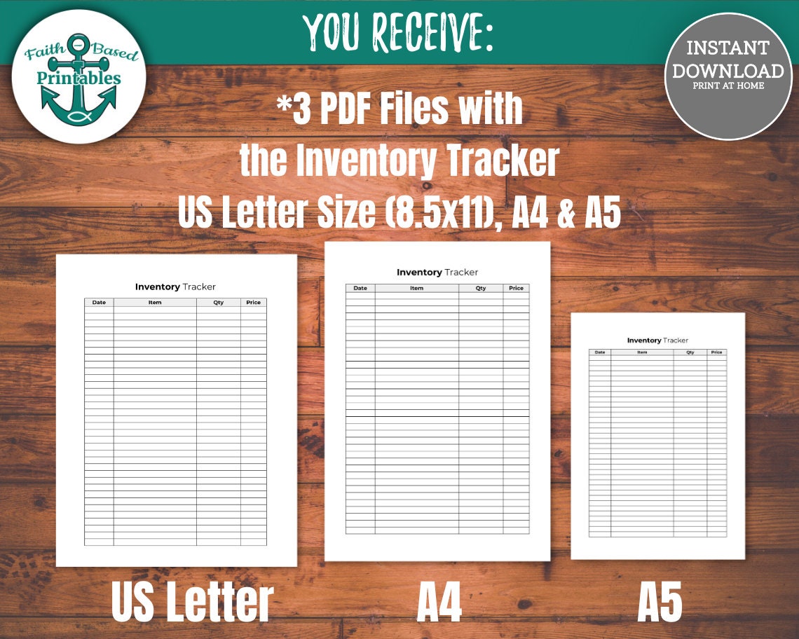 Printable Simple Inventory List PDF Inventory Template - Etsy