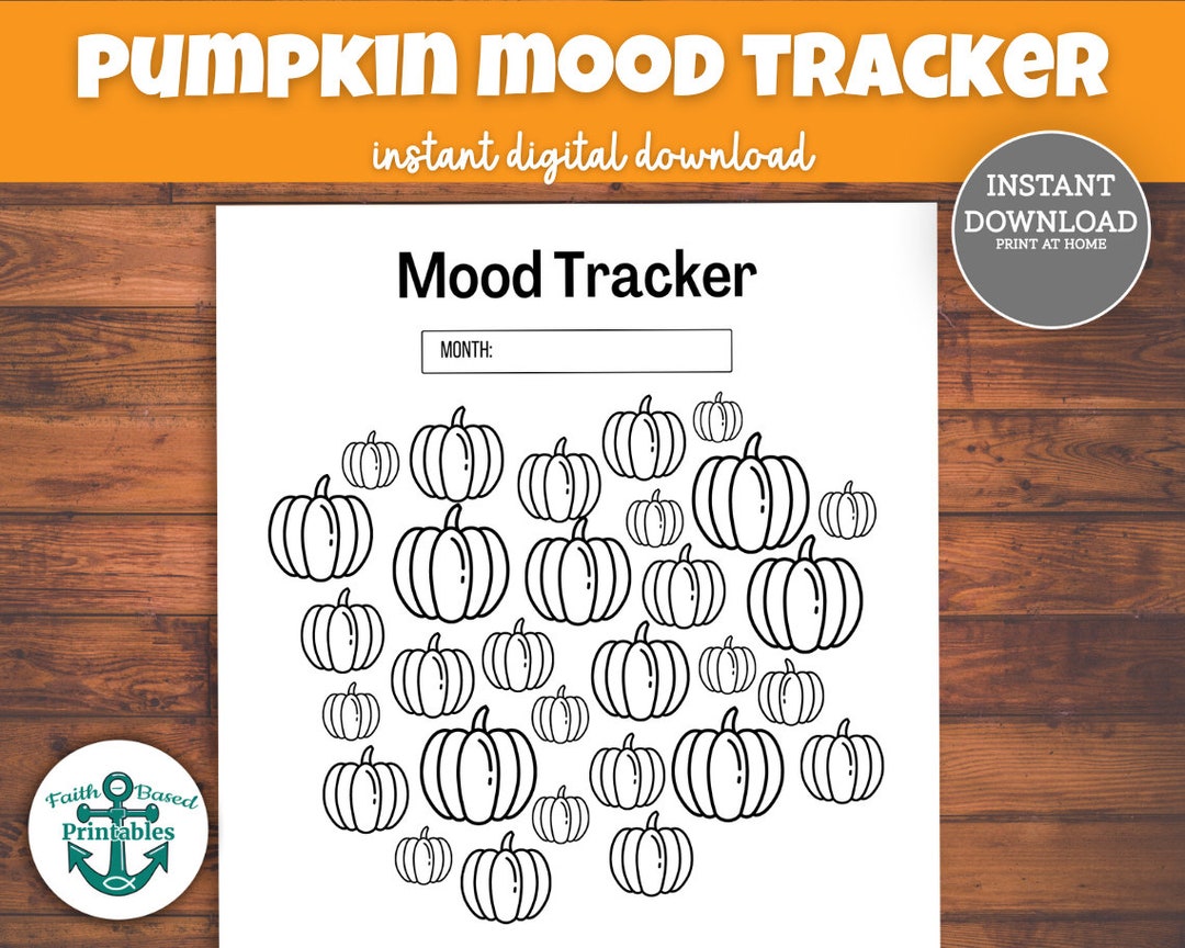 Pumpkin Mood Tracker Printable October November Mood Tracker Daily ...