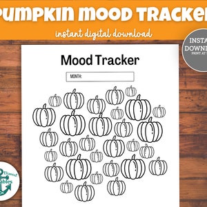 Pumpkin Mood Tracker Printable October November Mood Tracker Daily ...