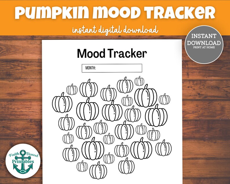 Pumpkin Mood Tracker Printable October November Mood Tracker - Etsy