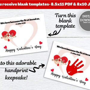 Christian Handprint Art Valentines Day Card 1 John 4:19 Printable Hand ...