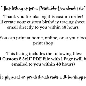 Custom Birthday Tracing Sheet Date of Birth Handwriting Practice ...