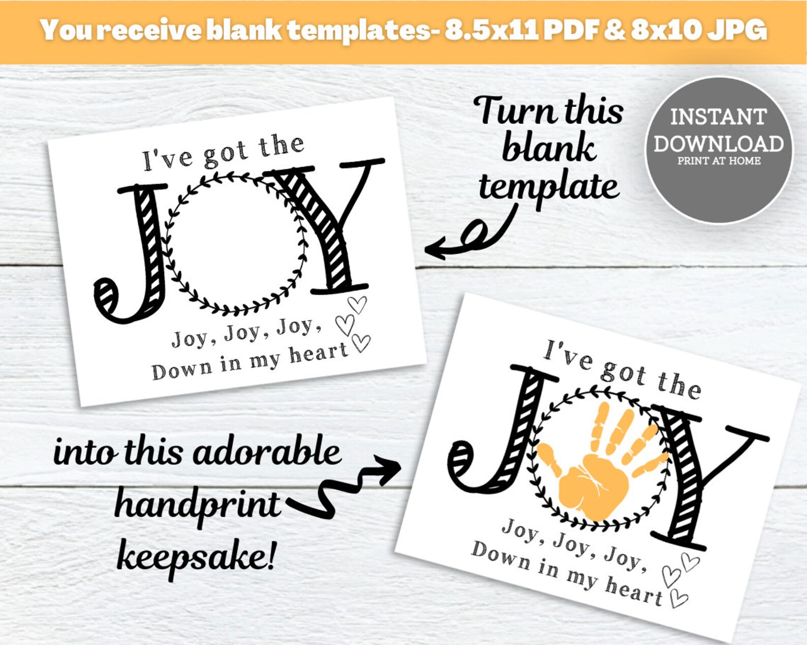 I've Got the Joy Handprint Craft Template Printable Art Joy Down in My ...