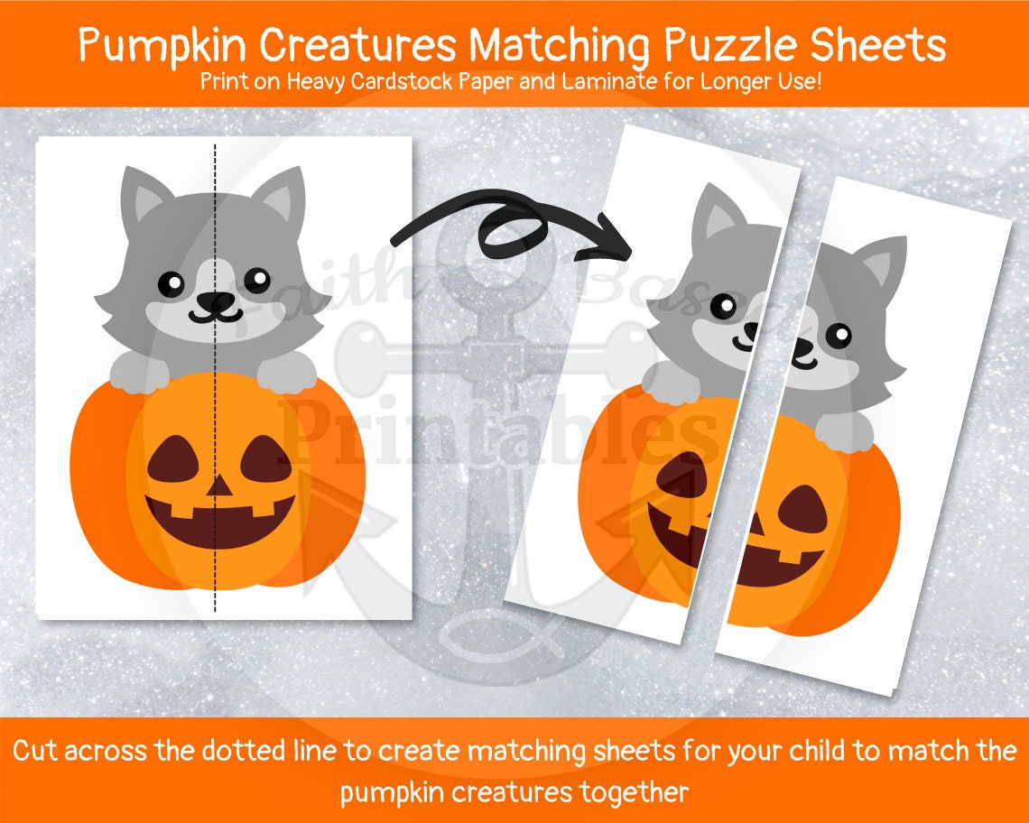 Halloween Matching Game Pumpkin Matching Activity Pumpkin - Etsy
