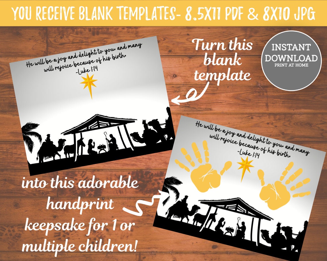 Luke 1:14 Christmas Nativity Handprint Craft Nativity Scene - Etsy
