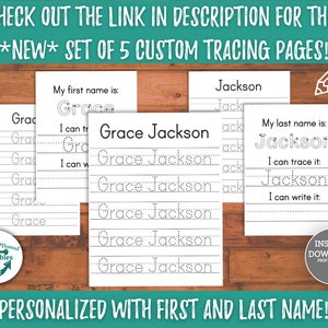 Customized Tracing Sheet Handwriting Practice Personalized Name Address ...