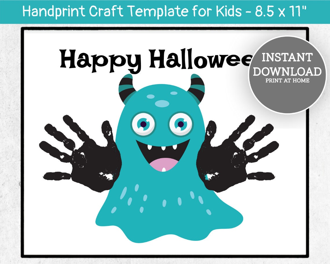 Happy Halloween Handprint Monster Craft Little Monster - Etsy