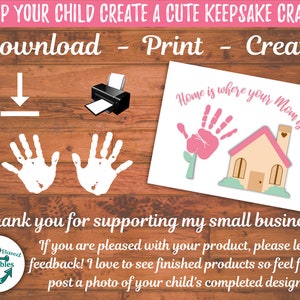 Home is Where Your Mom is Mothers Day Handprint Art Mother's Day ...