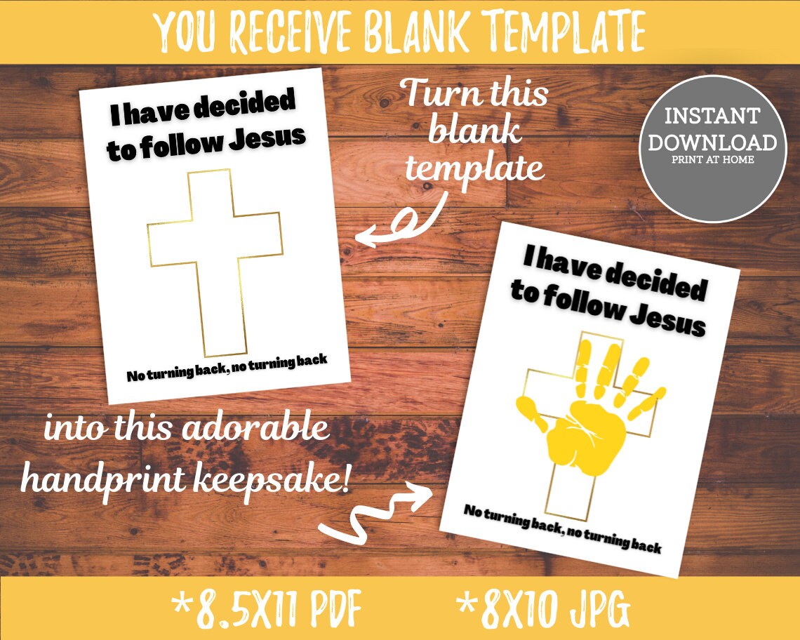 I Have Decided to Follow Jesus Christian Salvation Handprint - Etsy