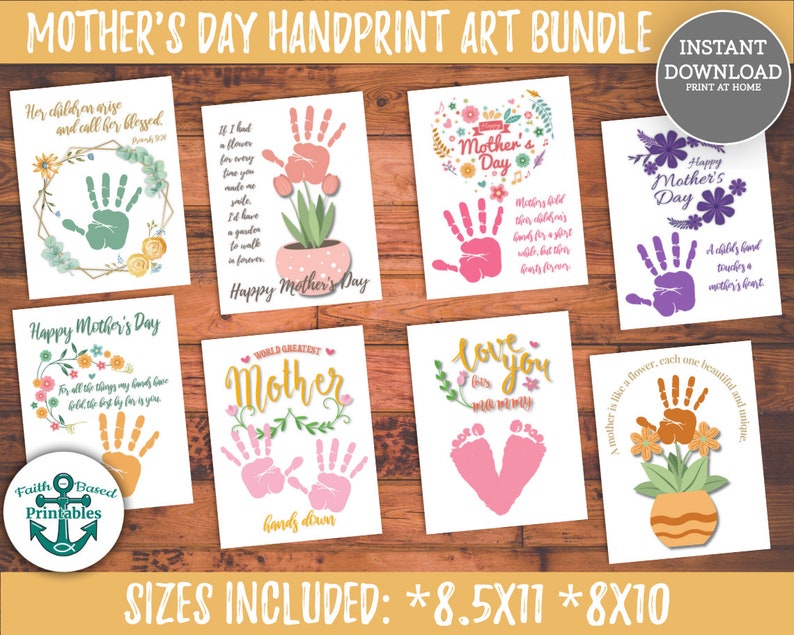 Mothers Day Handprint Art Bundle Mothers Day Craft for Kids - Etsy
