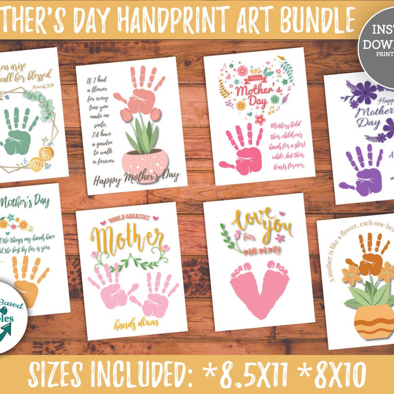 Mothers Day Handprint Art - Etsy