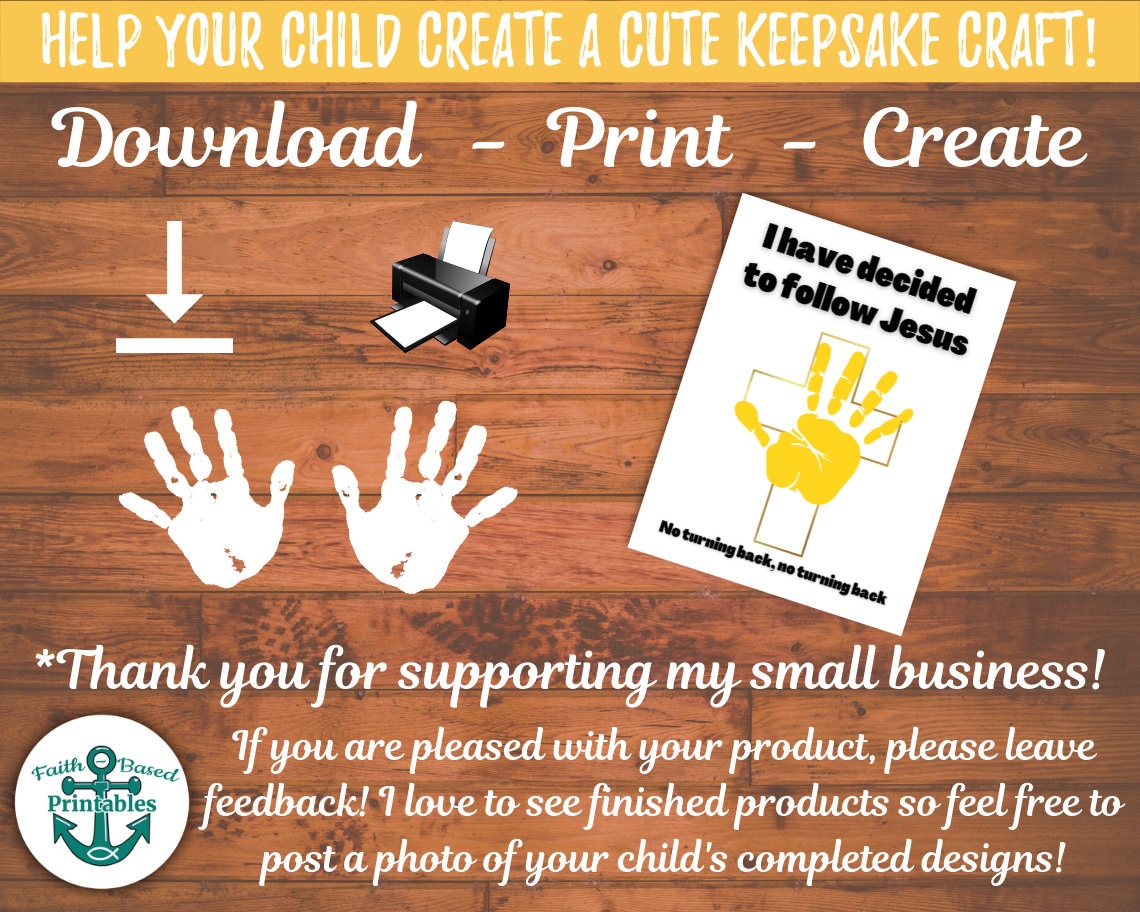 I Have Decided to Follow Jesus Christian Salvation Handprint - Etsy