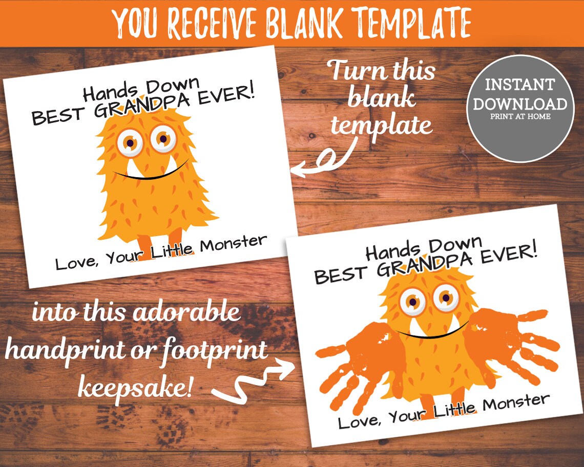 Hands Down Best Grandpa Ever Grandparents Day Crafts for Kids - Etsy