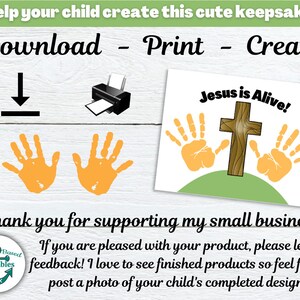 Jesus is Alive Easter Handprint Art Cross Christian Homeschool ...