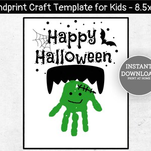 Frankenstein Handprint Craft, Halloween Printable, Frankenstein ...