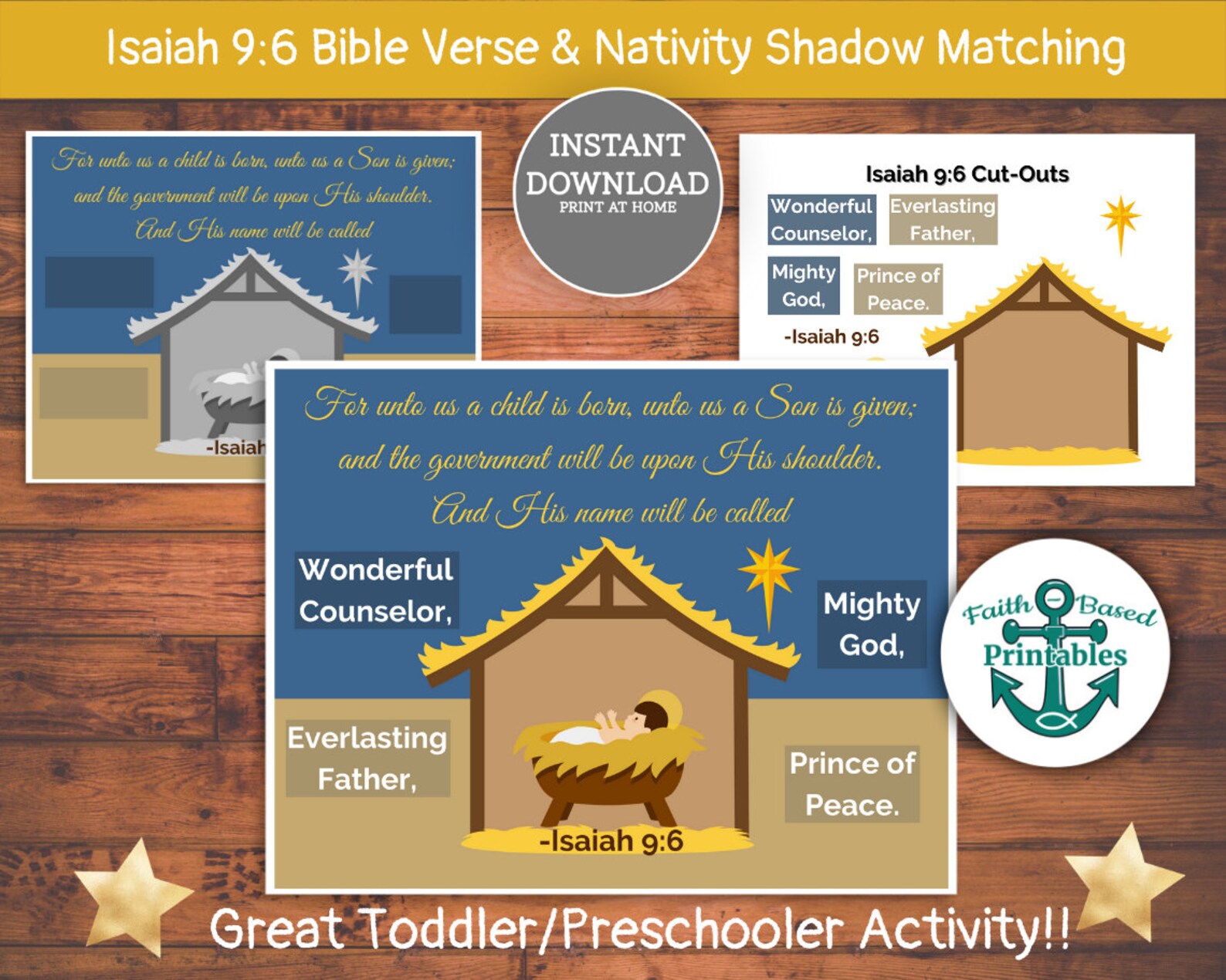 Isaiah 9:6 Nativity Scene Printable Bible Verse Activity - Etsy