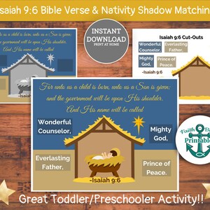 Isaiah 9:6 Nativity Scene Printable Bible Verse Activity, Christmas ...