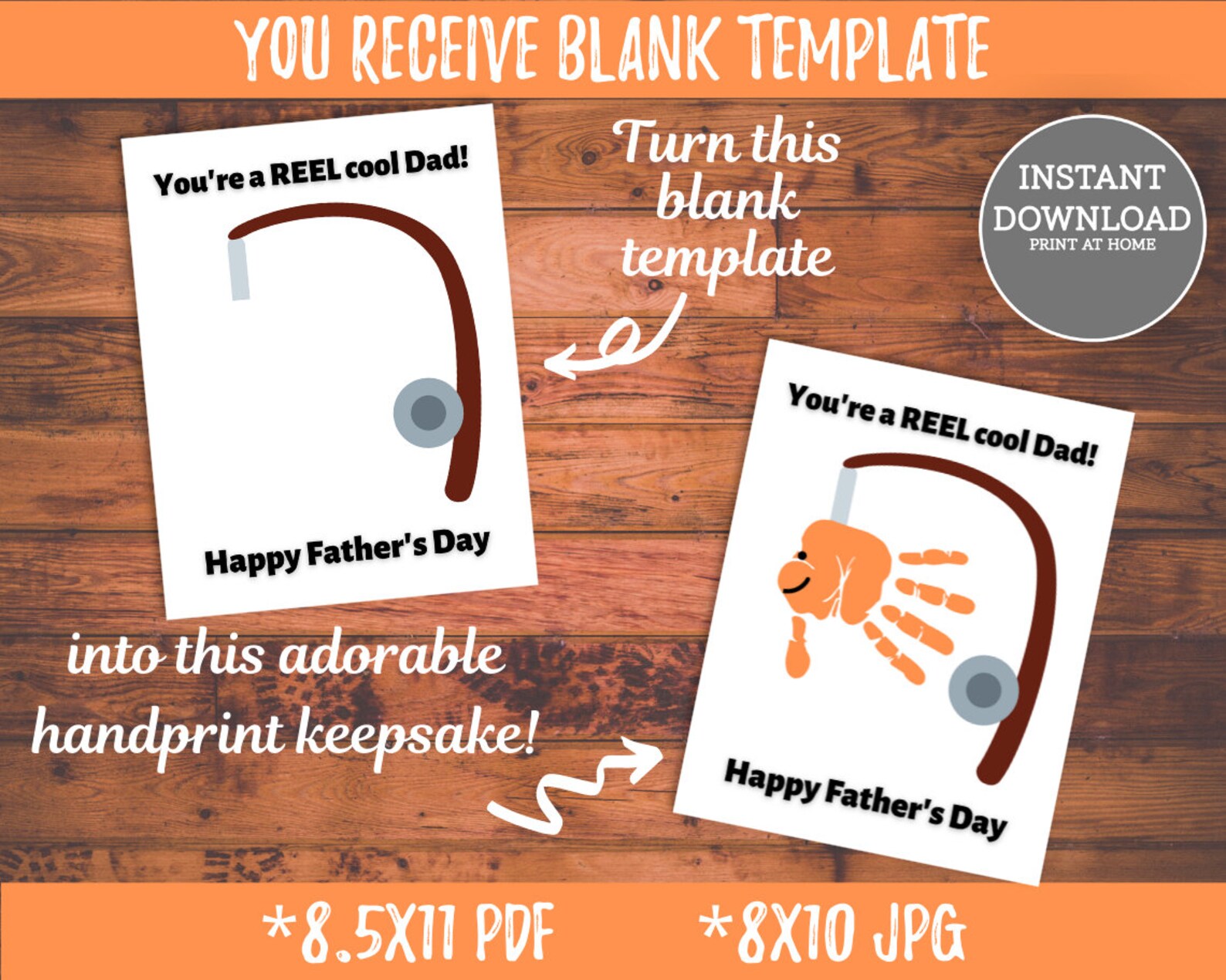 You're a Reel Cool Dad Father's Day Handprint - Etsy