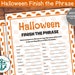 Halloween Finish the Phrase Game Night Fall Activities for Adults Kids ...