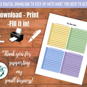 Printable to Do List PDF Simple to Do List Printable Colored Notes ...