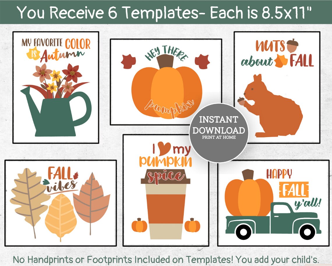 Fall Vibes Handprint Craft Bundle Printable Handprint Art - Etsy