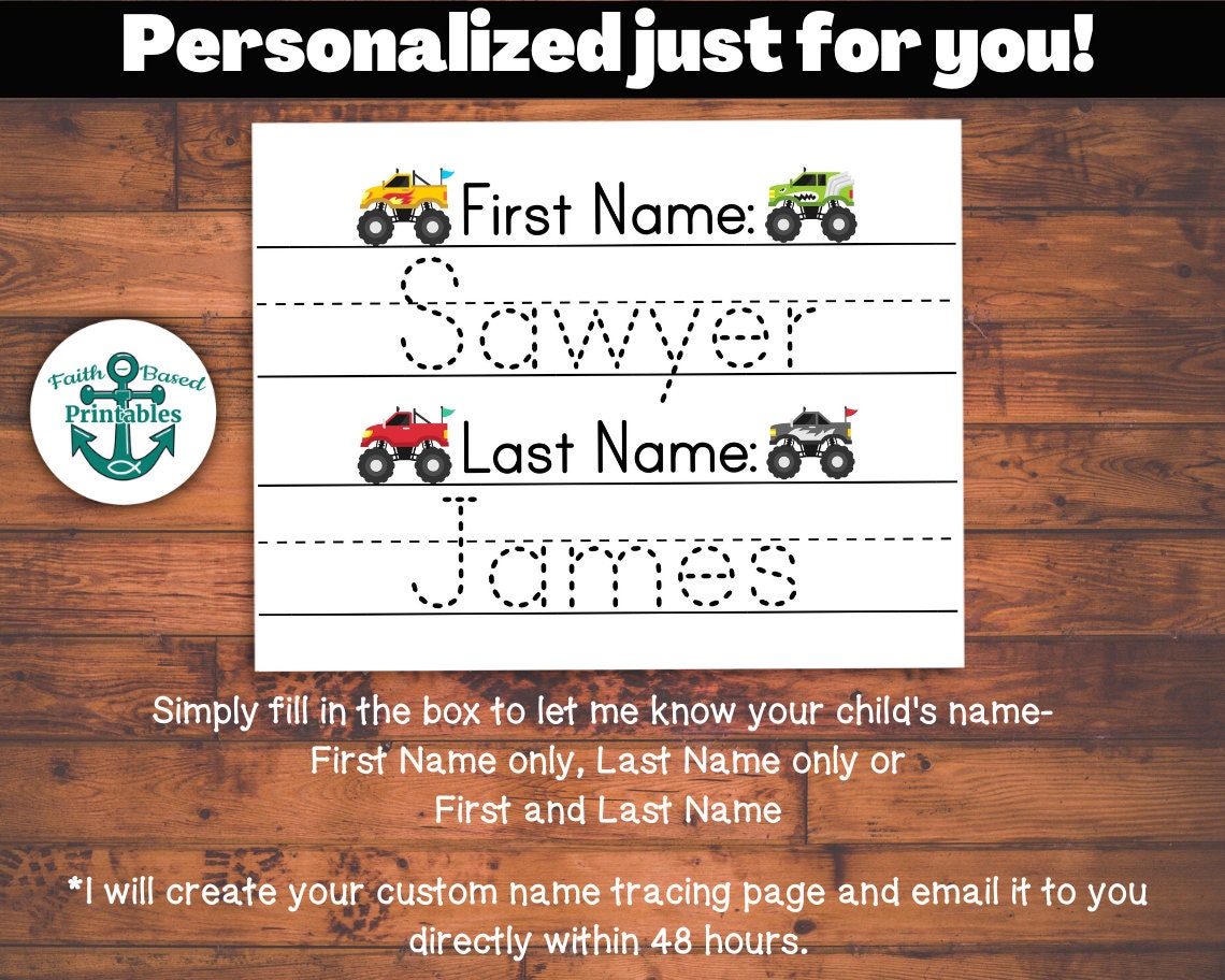 Custom Name Tracing Sheet Handwriting Practice Personalized - Etsy