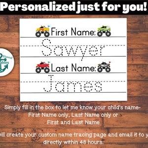 Custom Name Tracing Sheet Handwriting Practice Personalized Name Trace ...