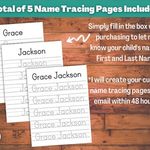 Custom Name Tracing Sheet Bundle Printable Handwriting Practice Sheets ...