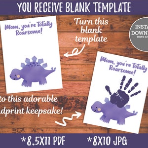 Handprint Gift for Mom You're Totally Roarsome Dinosaur Printable ...