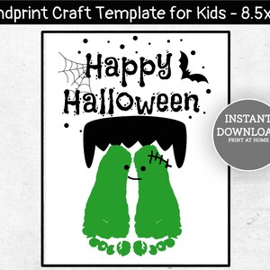 Frankenstein Handprint Craft, Halloween Printable, Frankenstein ...