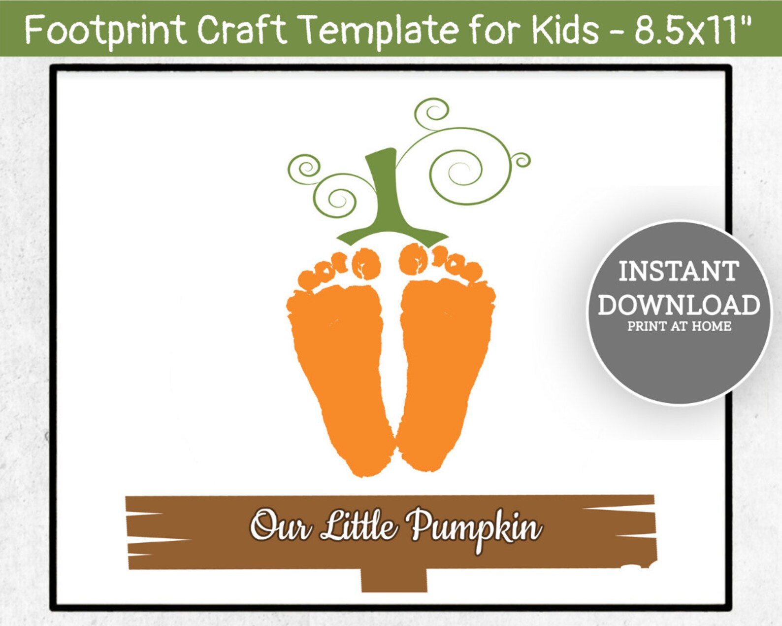 Our Little Pumpkin Footprint Craft Pumpkin Footprint Art - Etsy