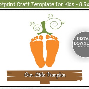 Our Little Pumpkin Footprint Craft, Pumpkin Footprint Art, Halloween ...