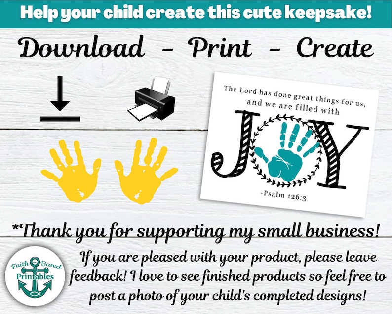 Psalm 126:3 Joy Handprint Template Printable Scripture Craft Sunday ...