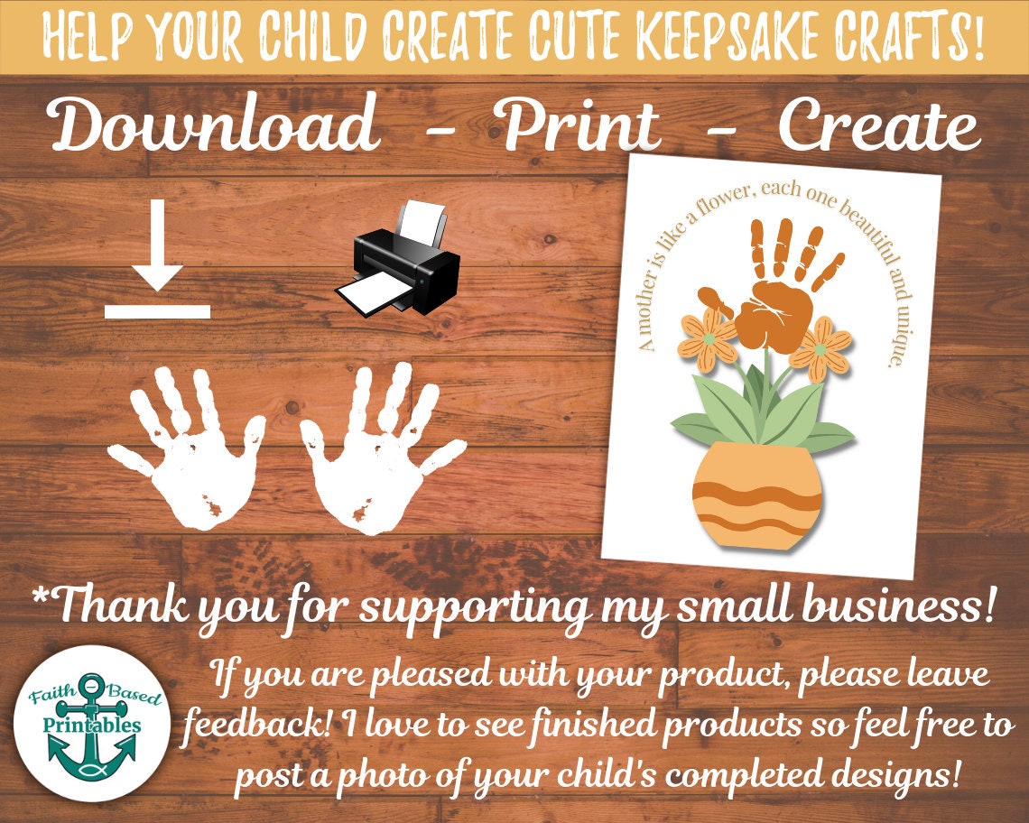 Mothers Day Handprint Art Bundle Mothers Day Craft for Kids - Etsy