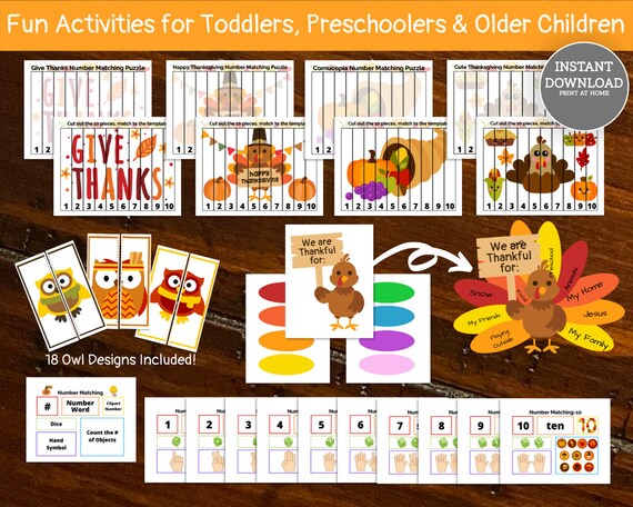 Thanksgiving Busy Book For Toddler Printable Thanksgiving | Etsy