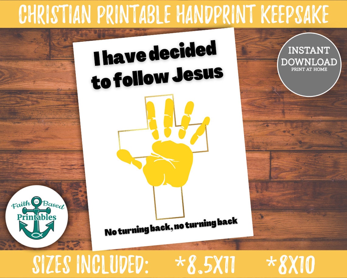 I Have Decided to Follow Jesus Christian Salvation Handprint - Etsy