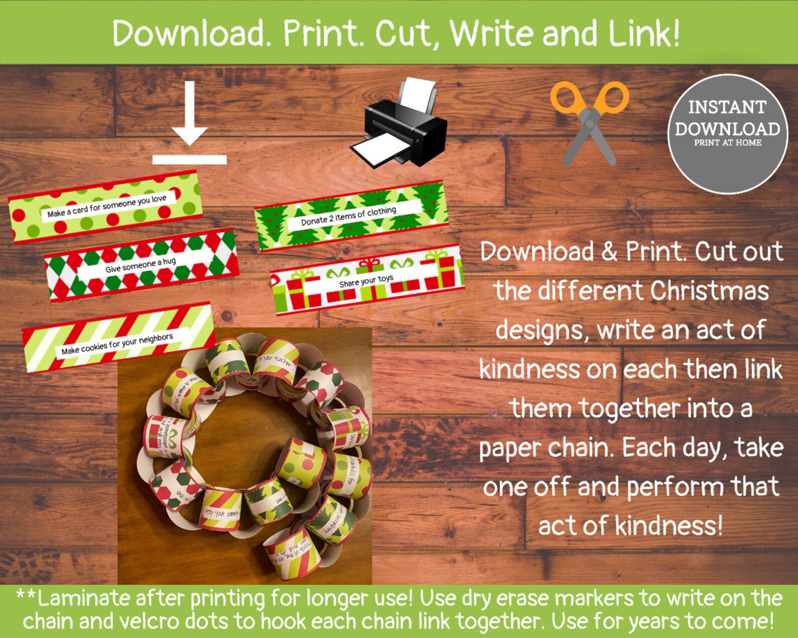 Printable Christmas Kindness Countdown for Kids Printable - Etsy