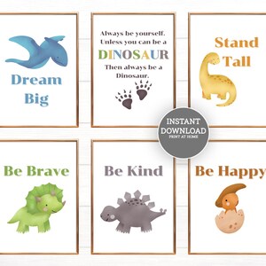 Printable Dinosaur Wall Art Bundle for Kids Decor Signs Print ...