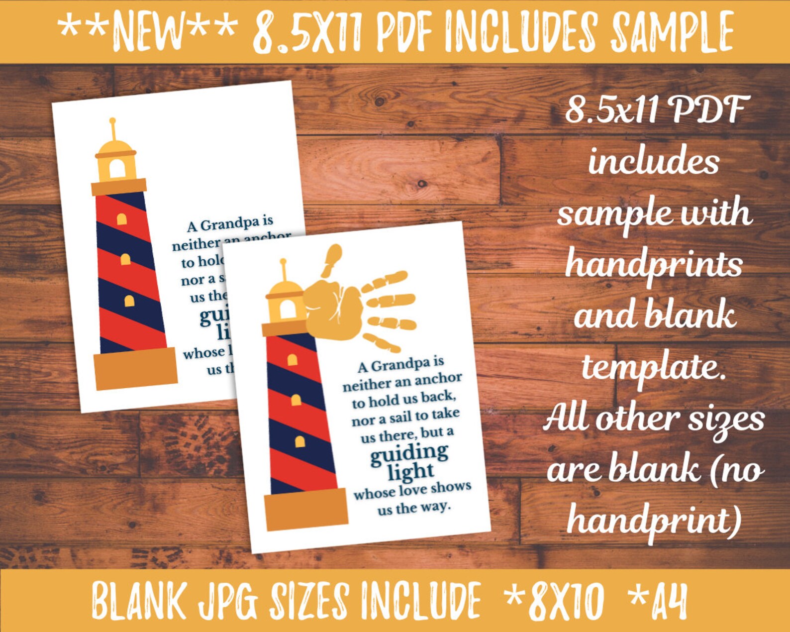 Printable Craft for Grandpa Fathers Day Handprint Art - Etsy