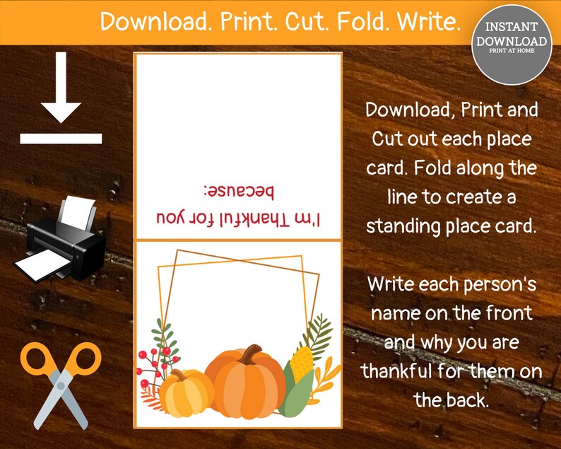 Thanksgiving Name Cards Thanksgiving Dinner Table Place - Etsy