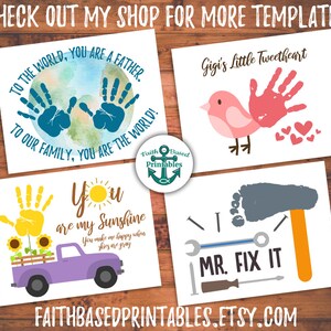 Printable Handprint Gift for Dad I Love You Dad Hand Print Keepsake ...