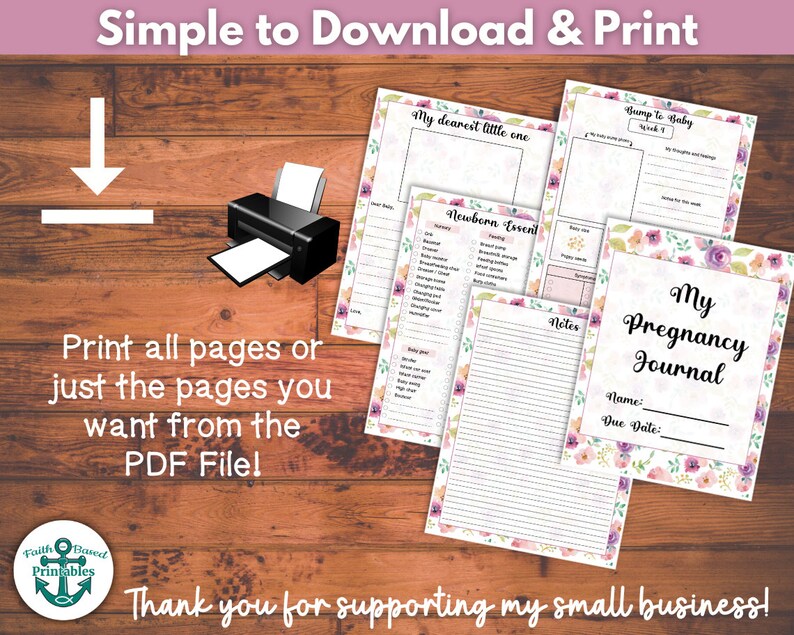 My Pregnancy Journal Printable PDF Weekly Planner Bump to Baby - Etsy